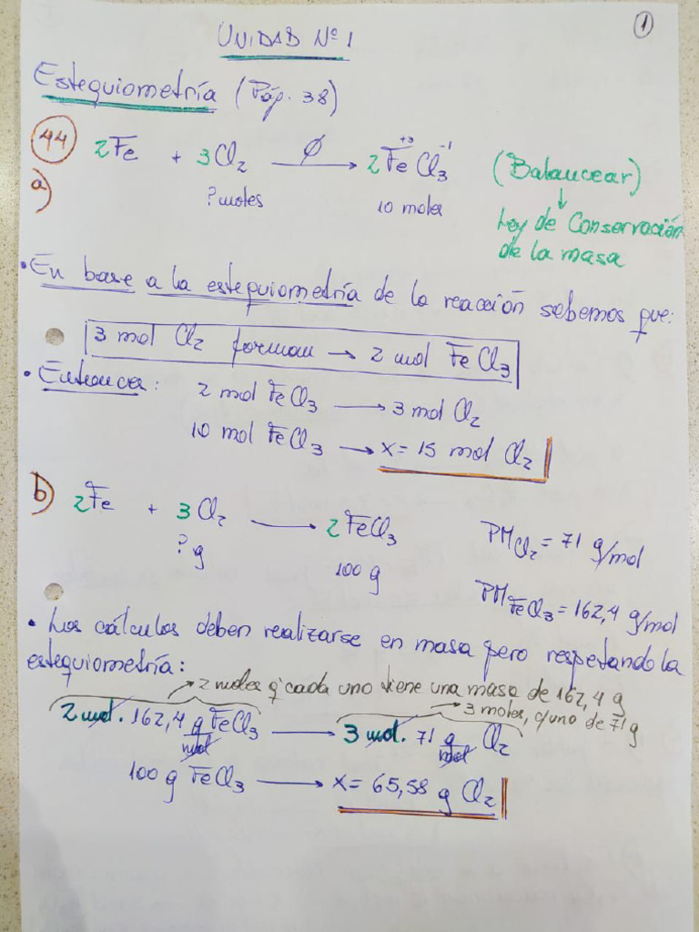 Ejercicios Resueltos-Unidad 1-Estequiometría | PDF