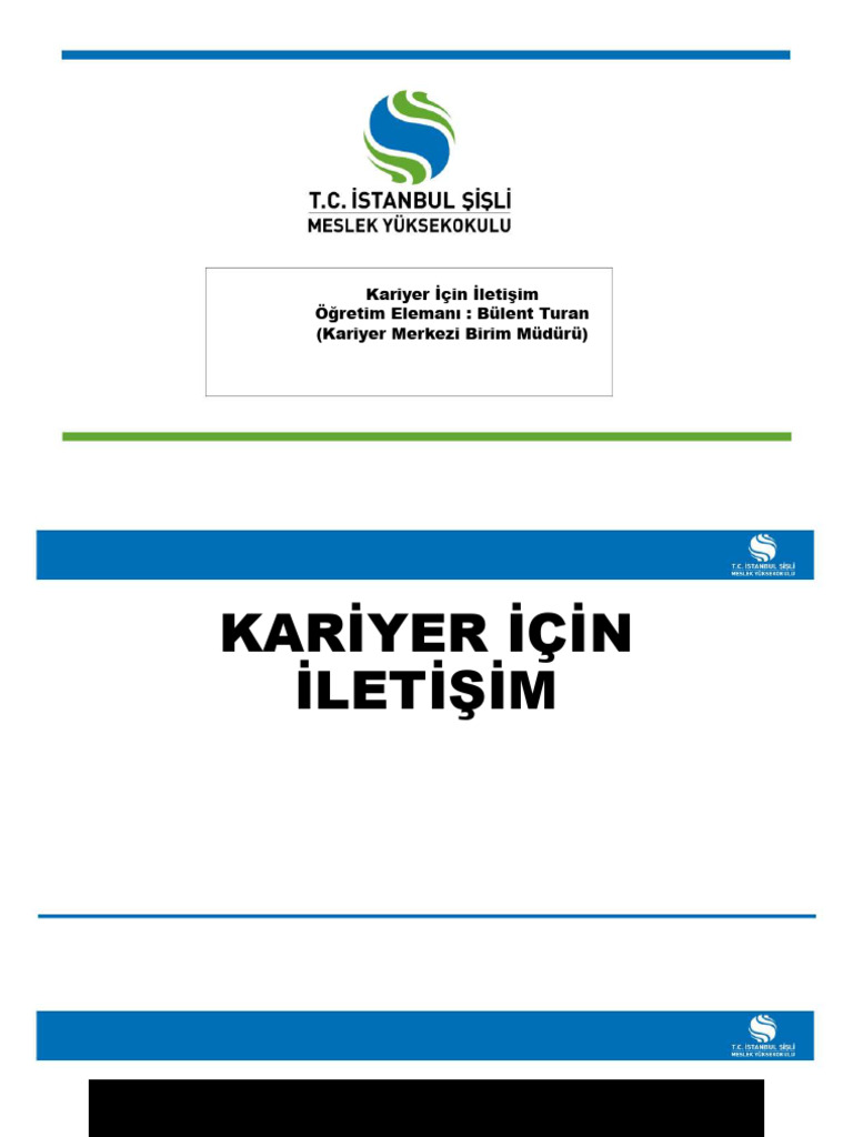 Kariyer Planlama Dersi 3.SLAYT | PDF