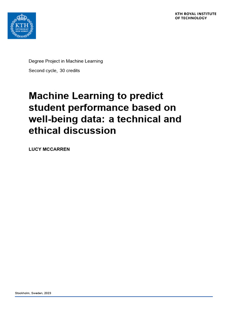 FULLTEXT01 AcademicPerformance ML Review | PDF | Computers
