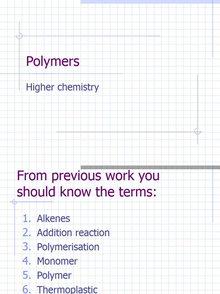 (1244) Higher Chemistry Unit 2 Polymers | Download Free PDF | Polymers | Polyester