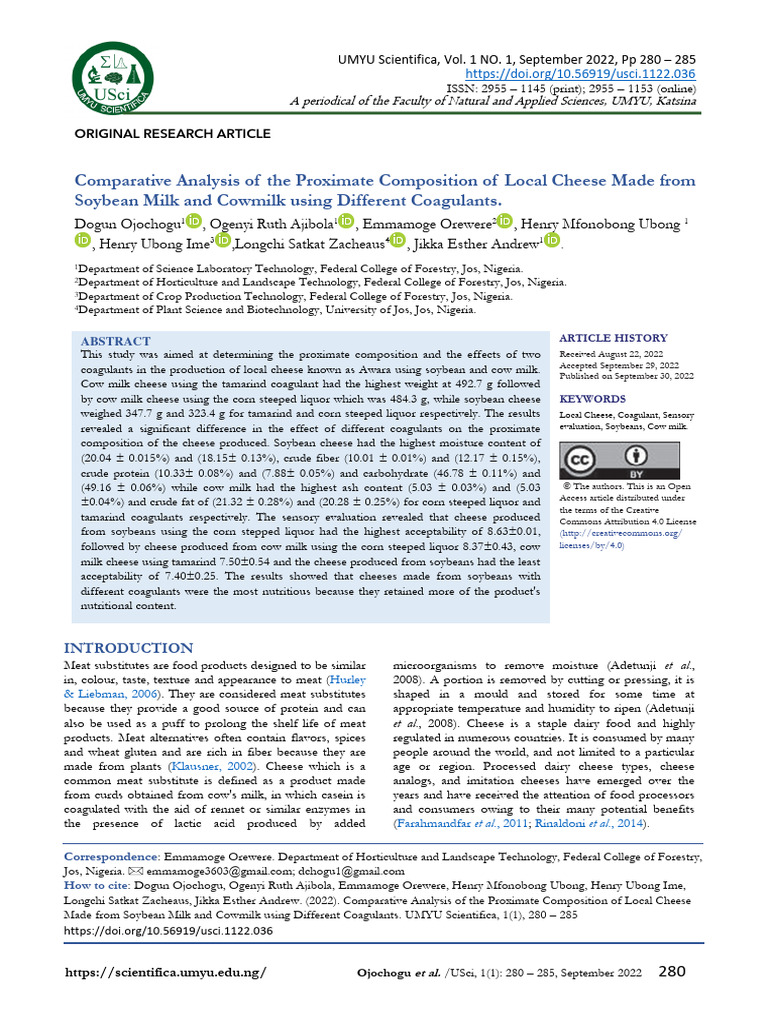 Comparative Analysis of The Proximate Composition | PDF