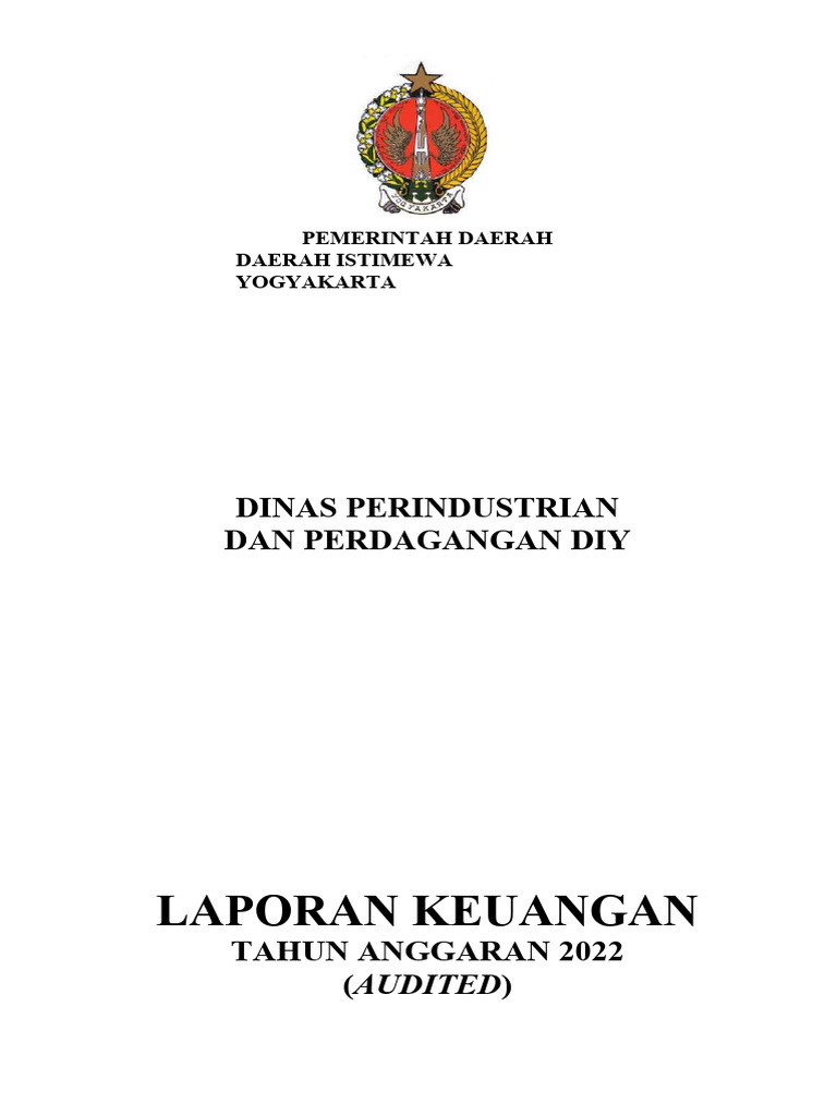 202306081686189103laporan Keuangan 2022 Audited Disperindag Diy | PDF