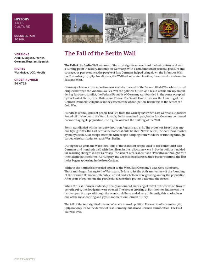 02-The Fall of The Berlin Wall | PDF | Berlin Wall | East Germany