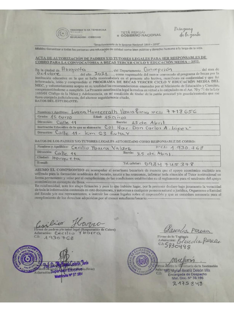 Autorización de Cobro de Luana | PDF