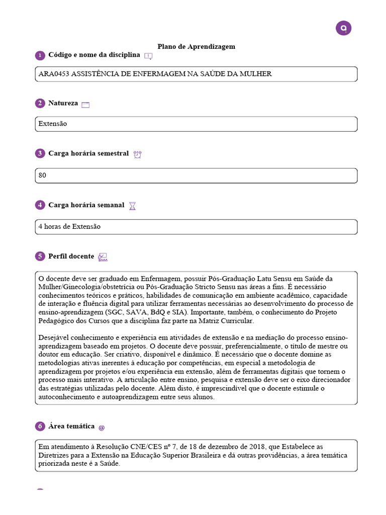 Ara0453 Assist Ncia de Enfermagem Na Sa de Da Mulher | PDF