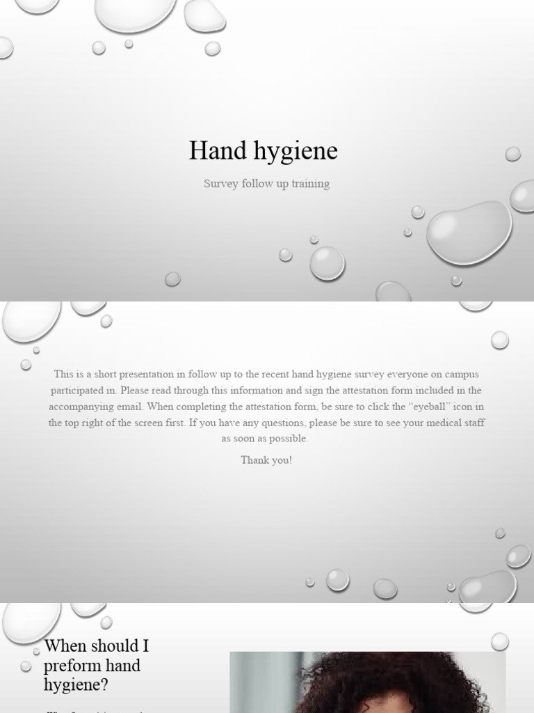 Hand Hygiene Survey Follow Up Training | PDF