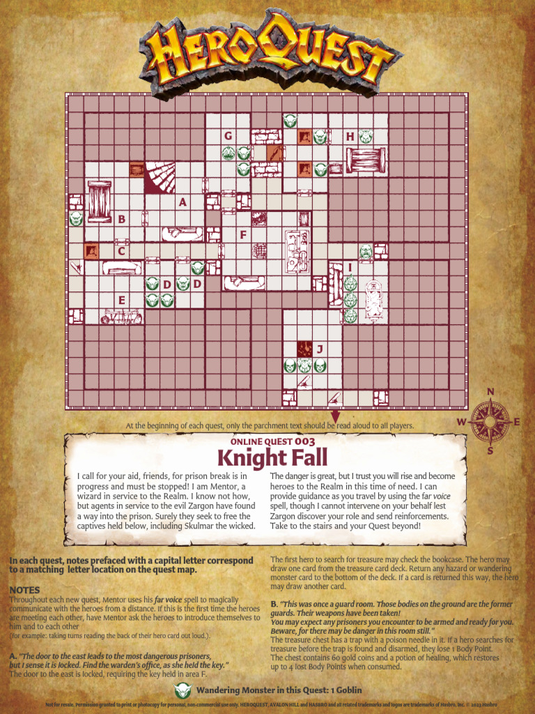 HeroQuest Online Quest 03 - KnightFall | PDF