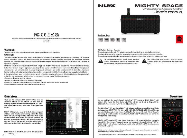NUX MIGHTYSPACE UserManual | PDF