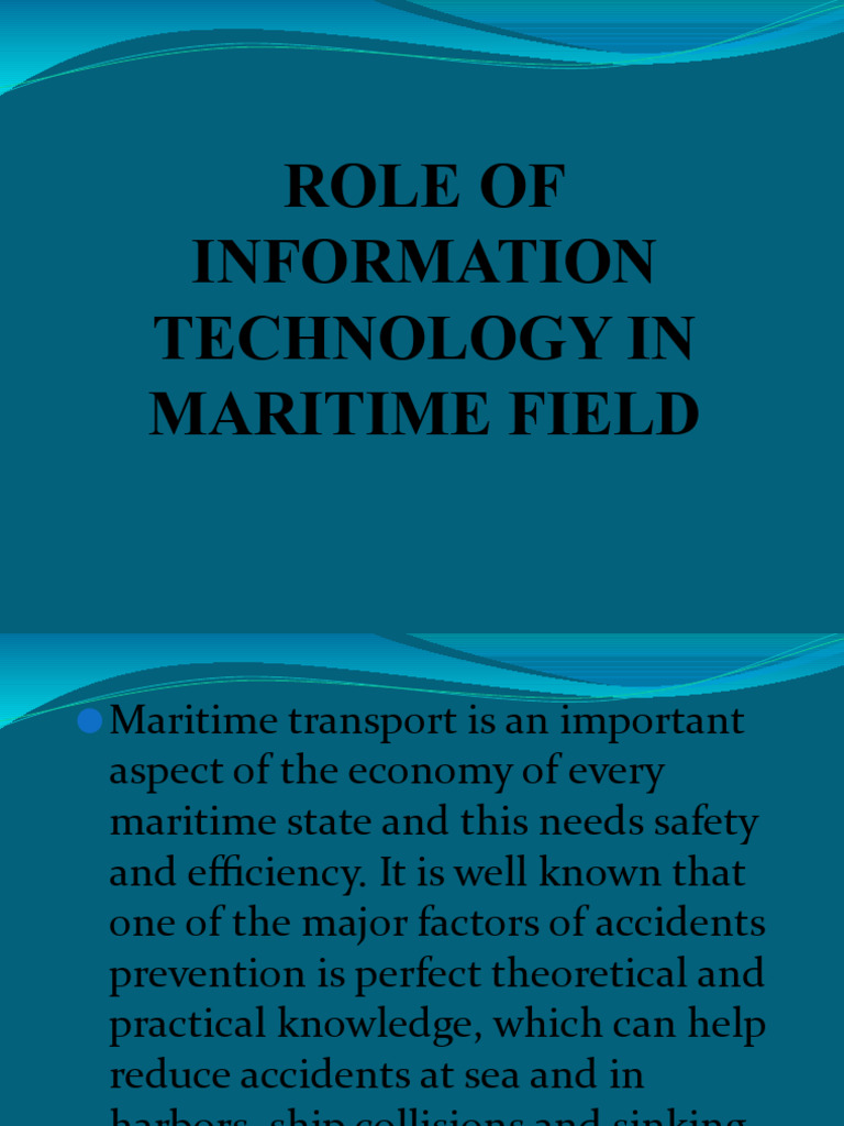 Roles of I .T in Maritime Field &CS Hardware | PDF | Water Transport ...