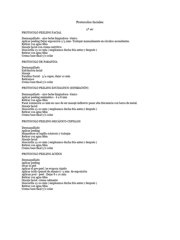 Protocolos Faciales | PDF | Higiene