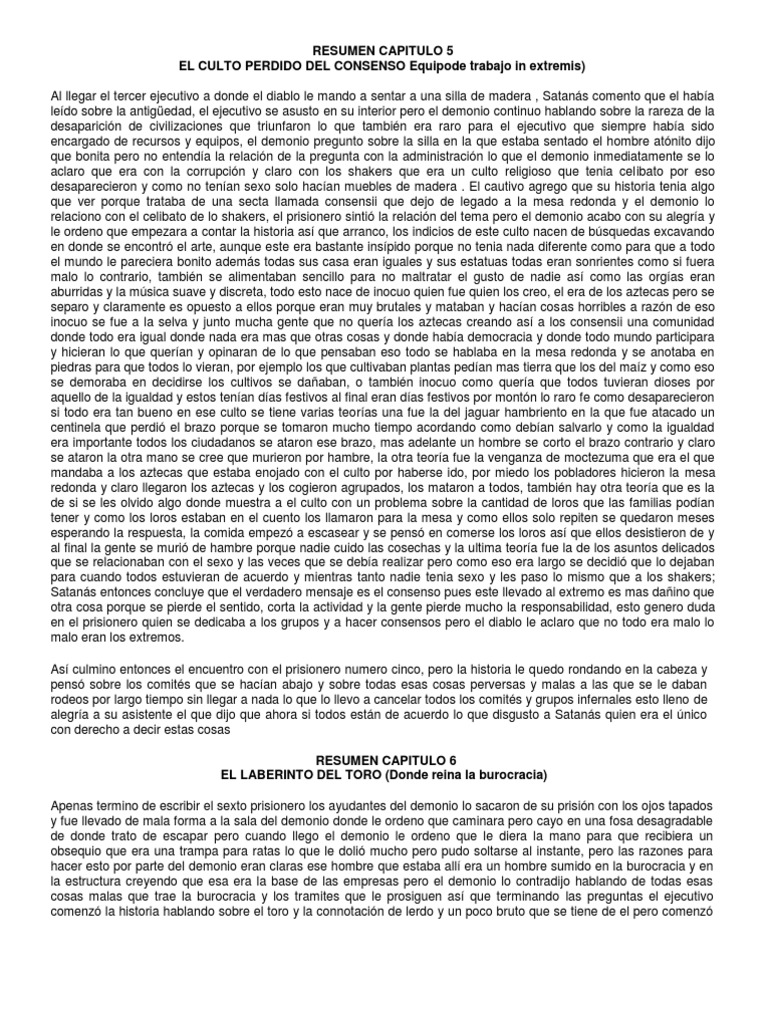 Resumen Capitulo 5 | PDF | Demonios | Castillo
