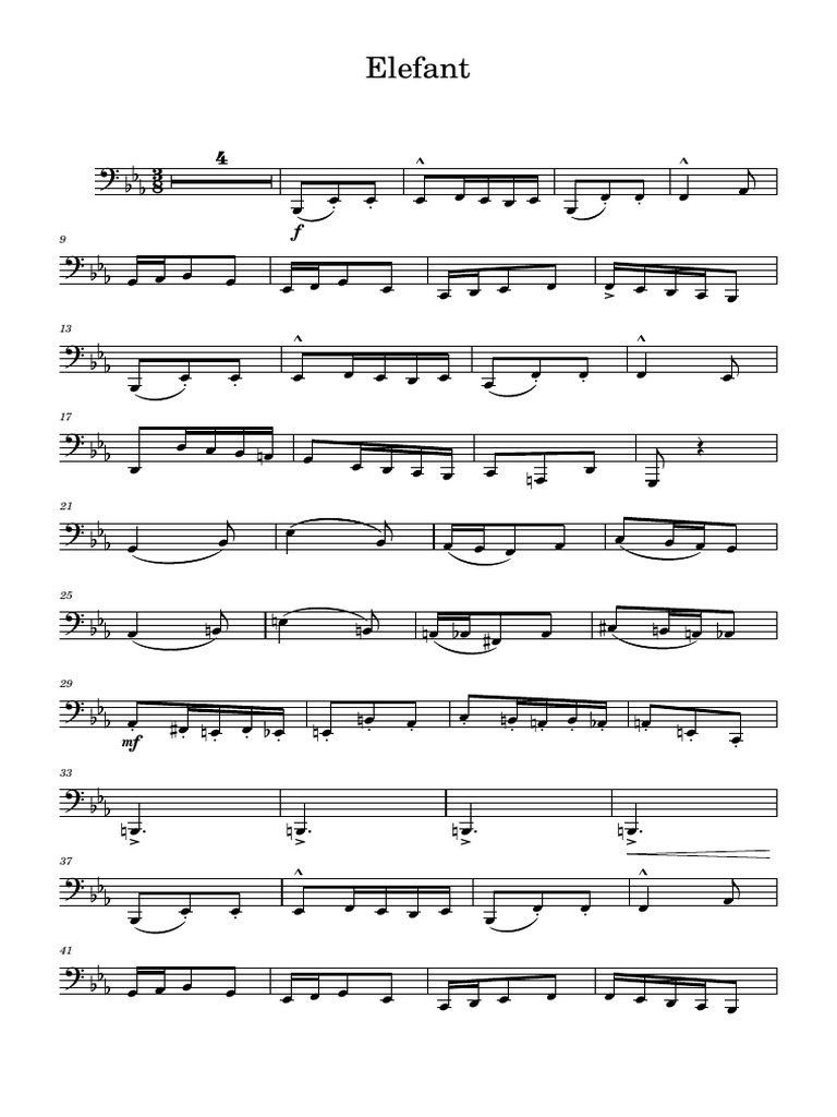 Elephant Saens Elefant Carnaval Tuba | PDF