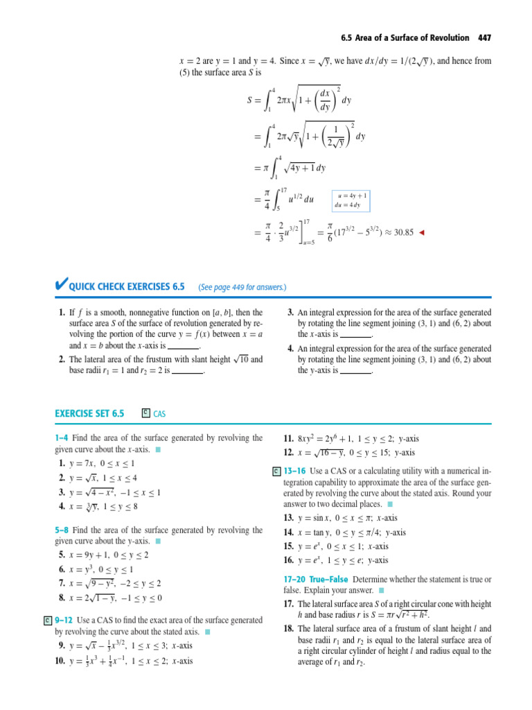 Surface Area of Revolution in Calculus | PDF | Mathematical Concepts ...