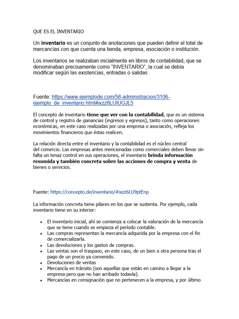 Que Es El Inventario | PDF