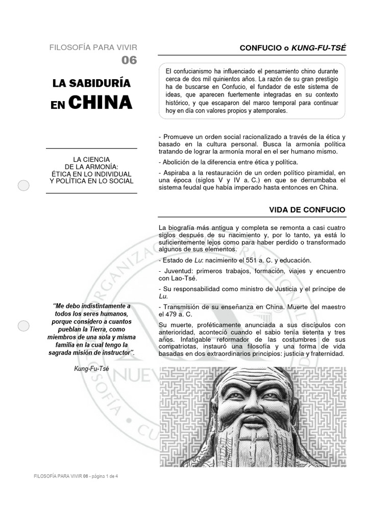 Tema 06 La Sabiduría en China | PDF | Confucio