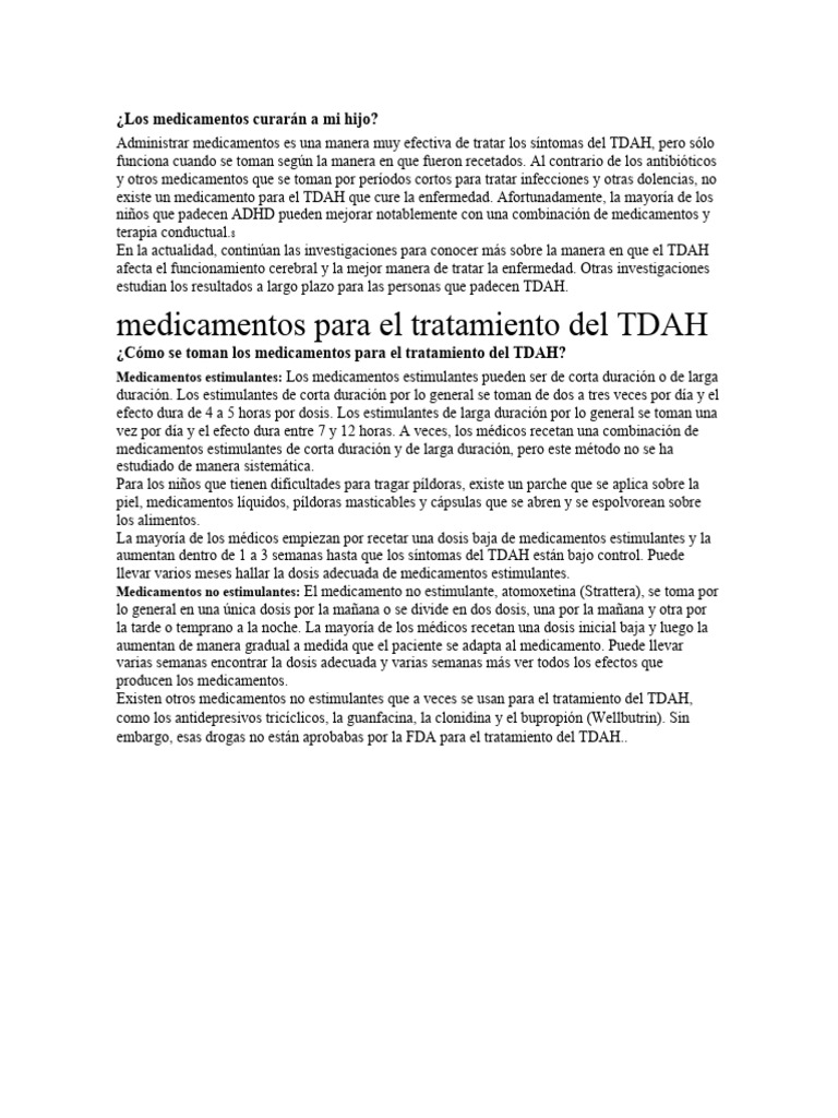 Tipo de guia medicacion TDAH | PDF