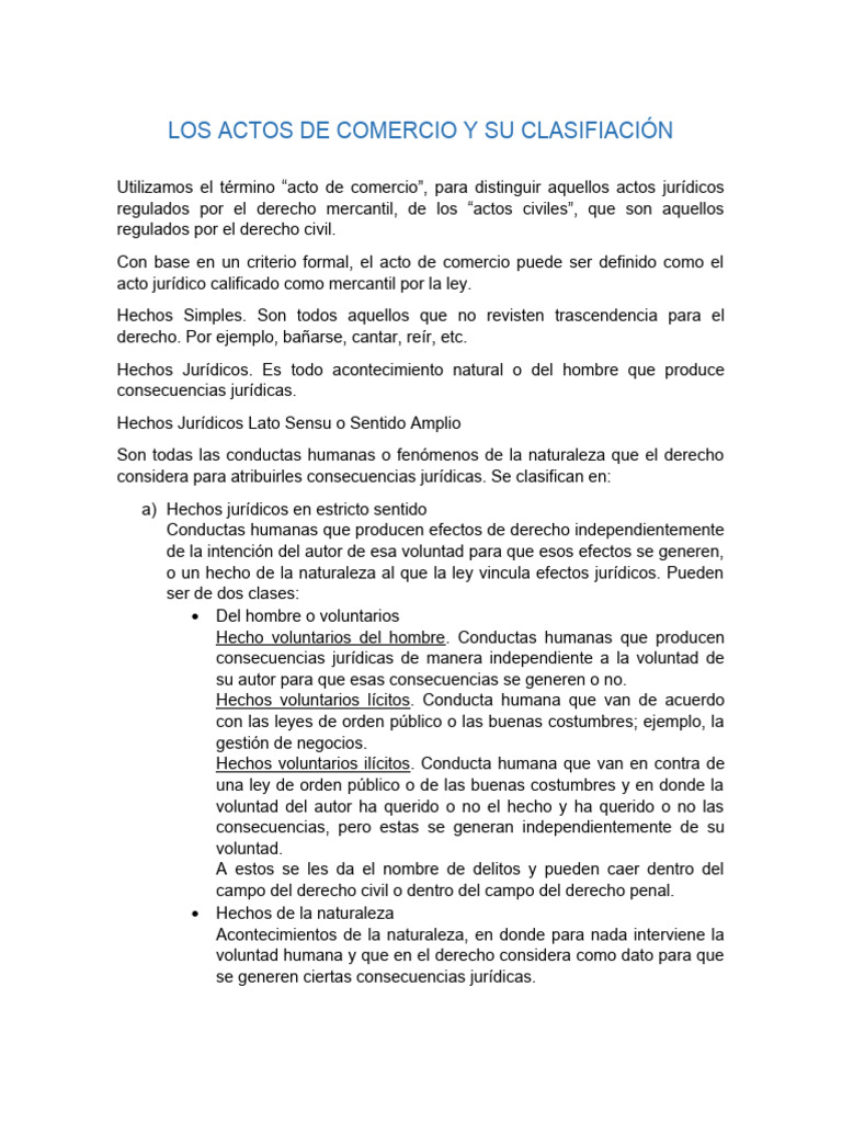 Los Actos de Comercio | PDF