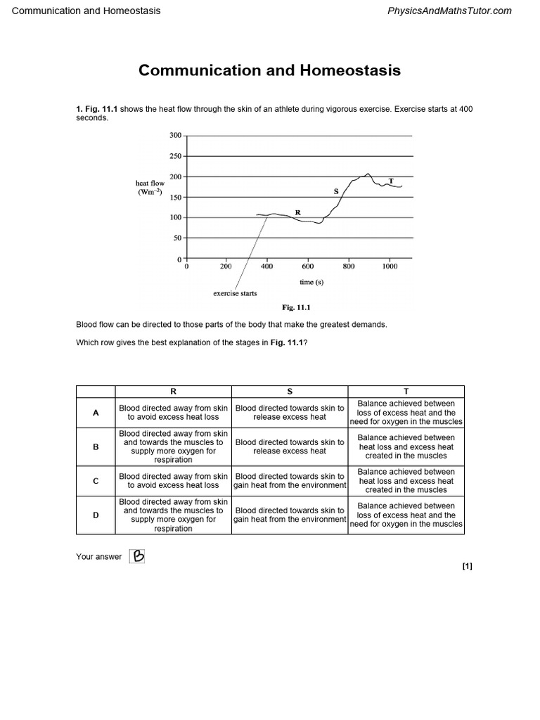 5.1 Communication and Homeostasis QP | PDF