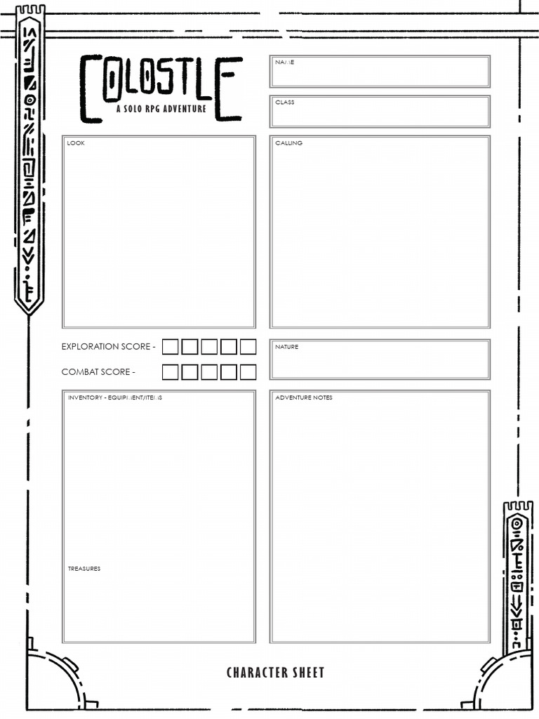 Colostle - Character Sheet | PDF
