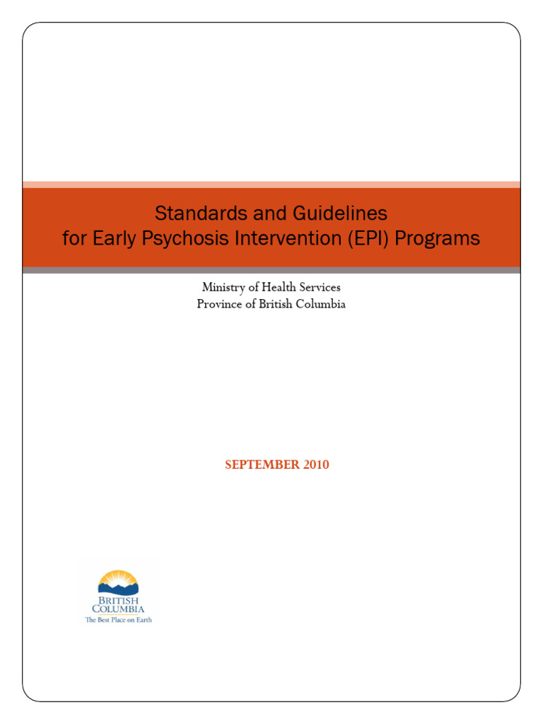 EarlyPsychosisIntervention Standards Guidelines | PDF | Psychosis | Mental Disorder