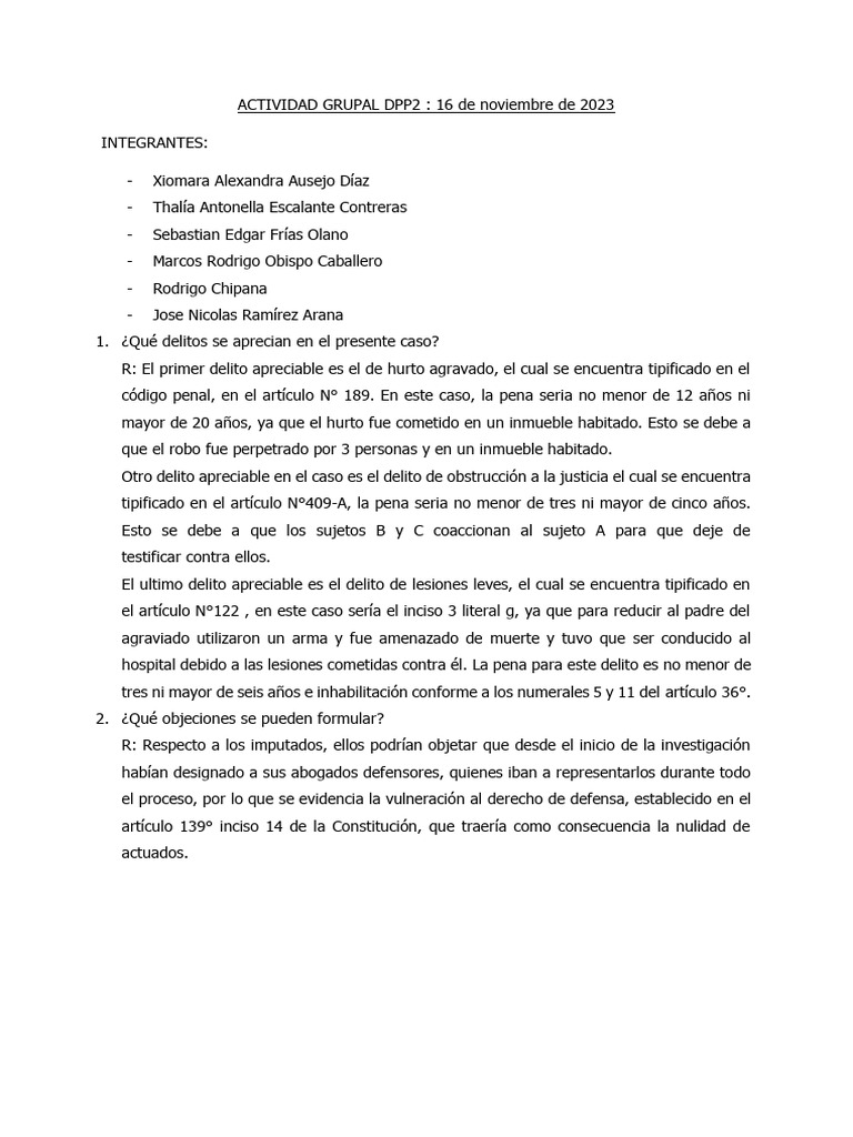 Actividad Grupal DPP2 | PDF