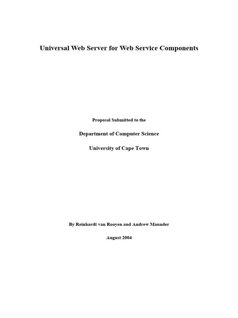 Universal Web Server Proposal | PDF | Networking | Internet & Web