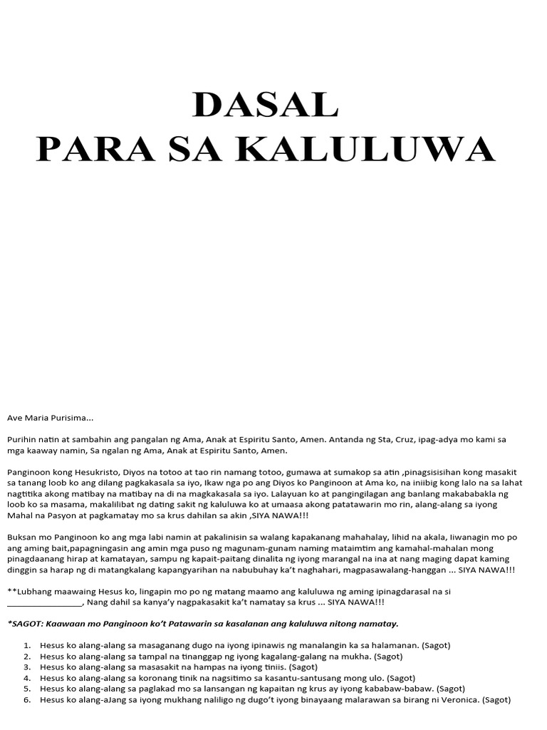 Dasal para Sa Kaluluwa | PDF