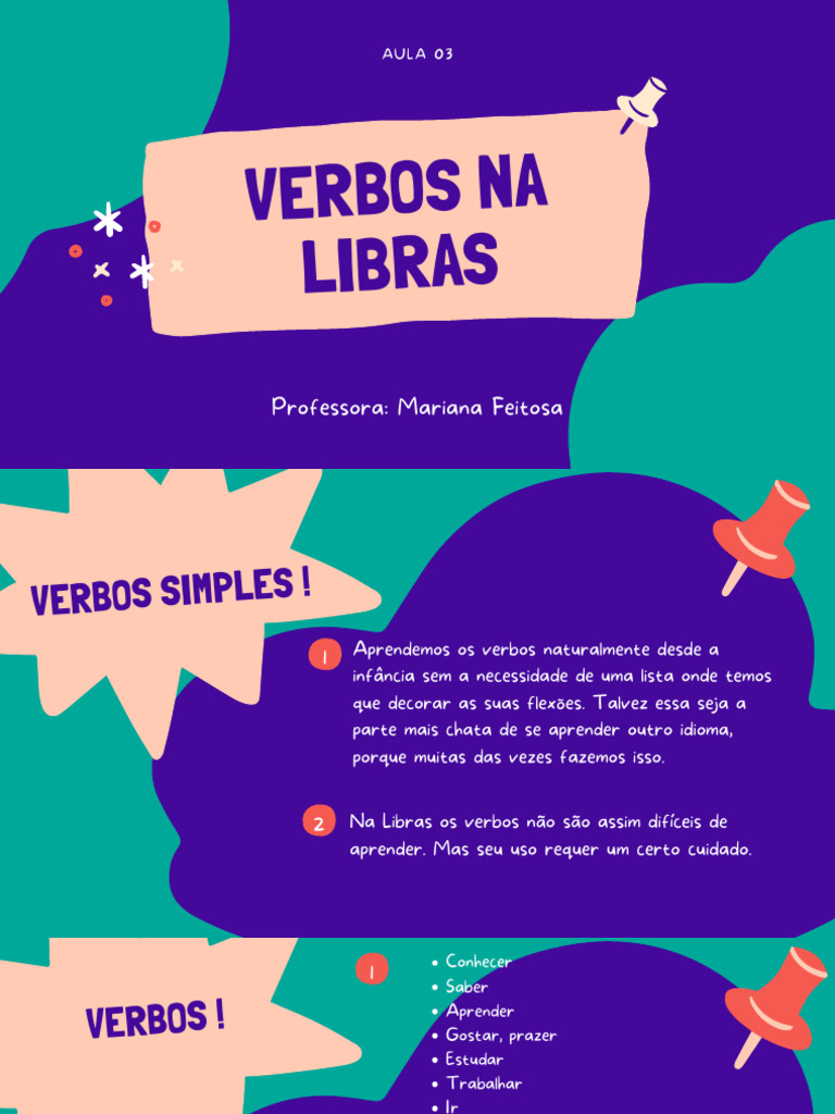 LIBRAS (AULA 3) - Verbos Na LIBRAS | PDF