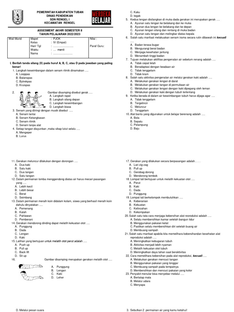 Soal Pat Pjok Kelas 4 Semester 2-Kumer | PDF
