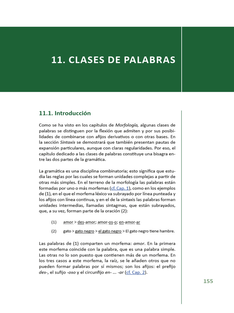Clases de Palabras y Sintaxis | PDF | Palabra | Asunto (gramática)