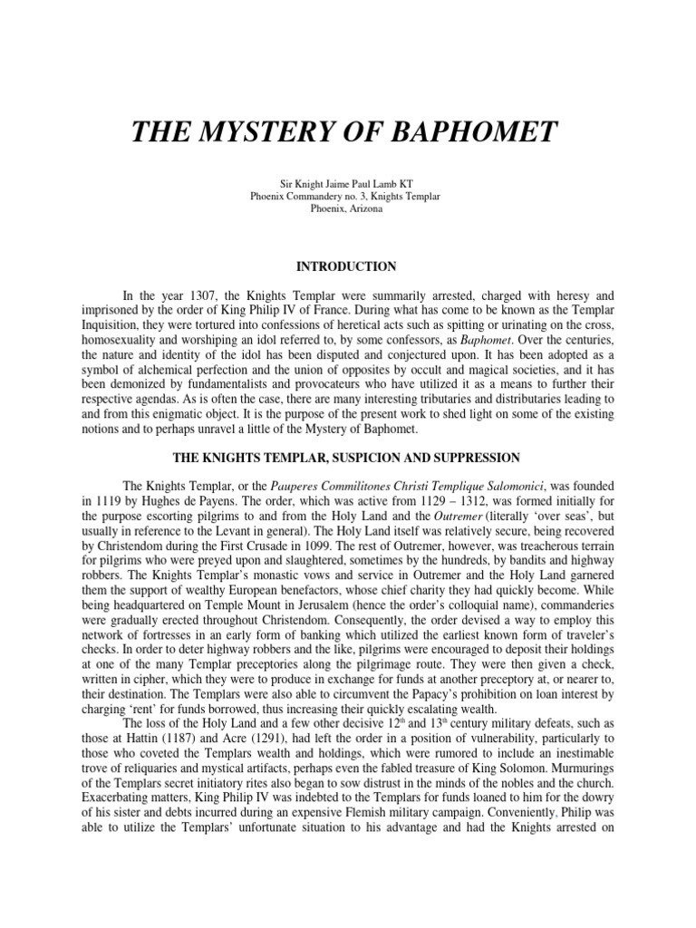 The Mystery of Baphomet | PDF | Social Science | History