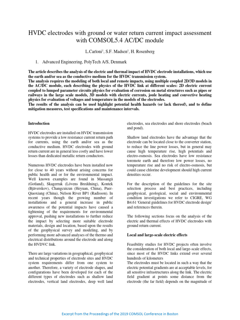 Carloni Paper | PDF | High Voltage Direct Current | Electric Power Transmission