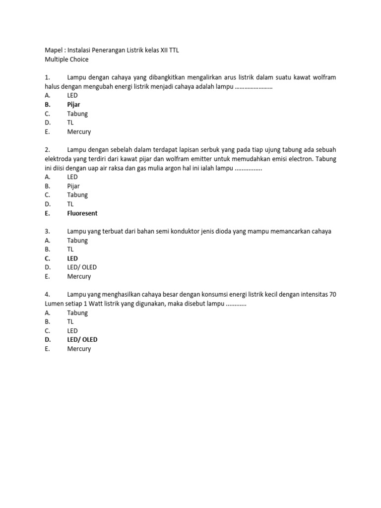 Soal Ipl Klas Xii Ttl-1 | PDF | Sains & Matematika