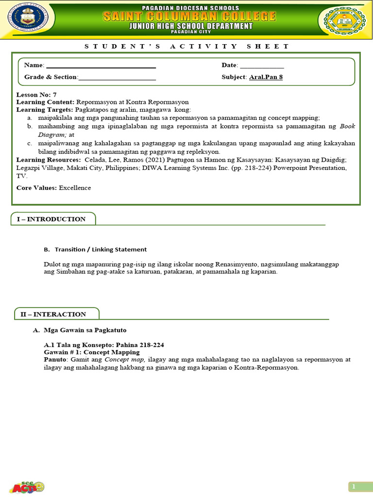 Activity Sheet 7 | PDF