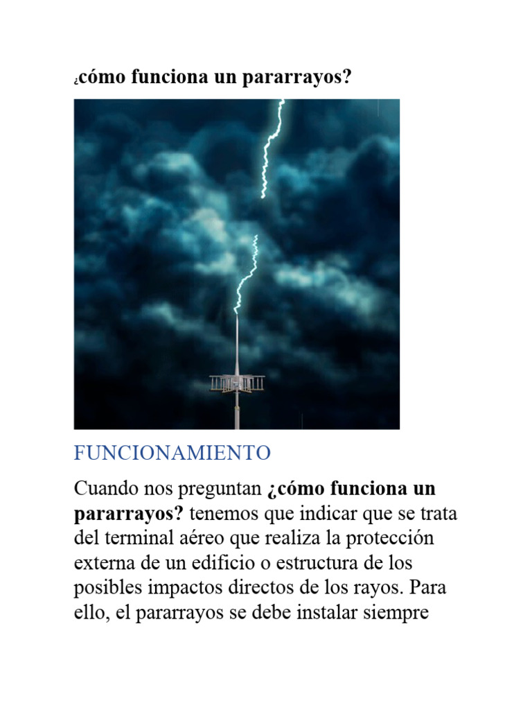 Cómo Funciona Un Pararrayos | PDF