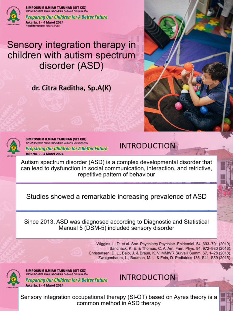 Sensory Integration Therapy in Children With Autism Spectrum Disorder (ASD) - DR Citra | PDF ...