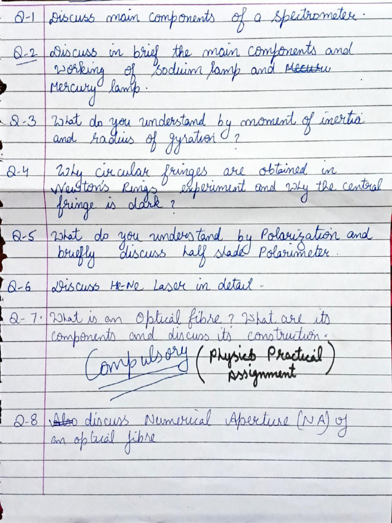Physics Practical Assignment | PDF