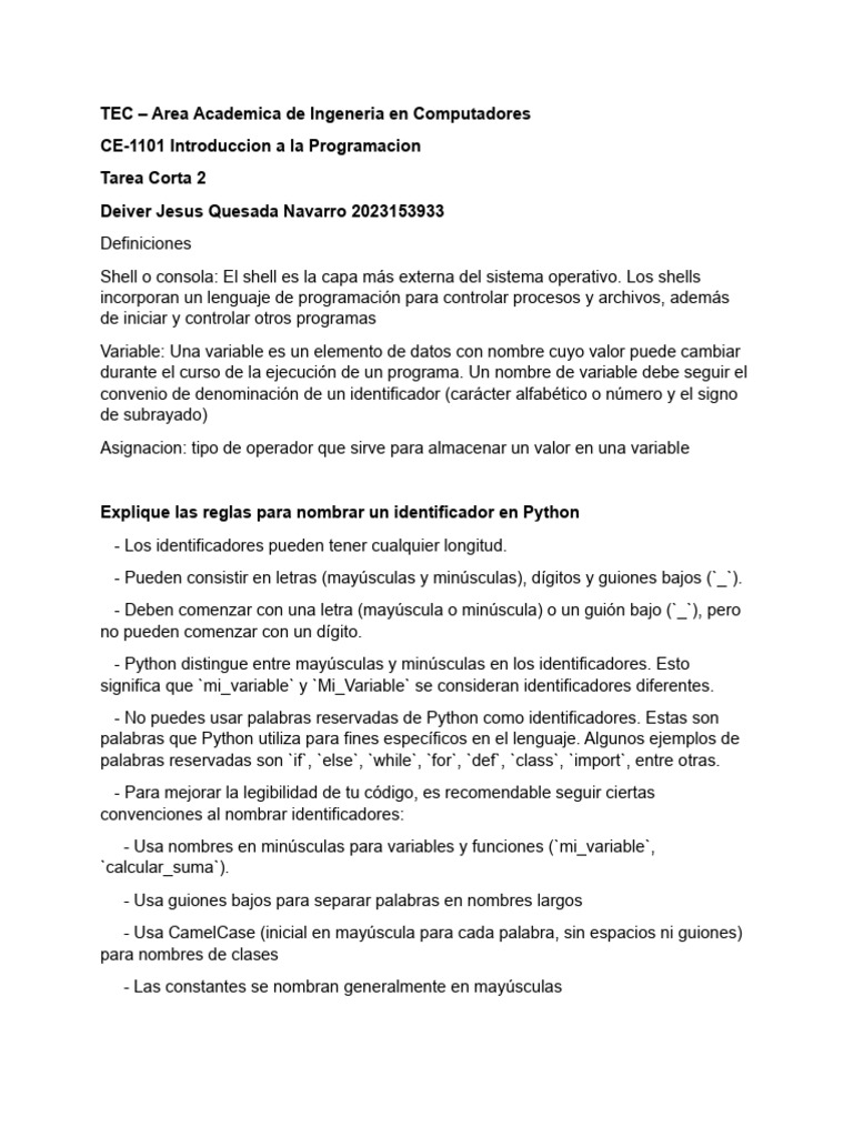 Ejercicios Sencillos de Práctica para Python | PDF | Python (lenguaje de programación) | Entorno ...