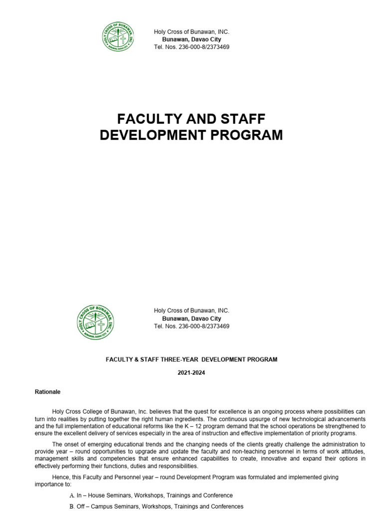 Faculty Development Program | PDF | Learning | Behavior Modification