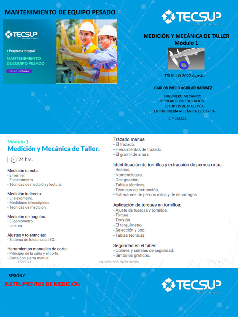 2022 1 Mediciones 1 - 2 - 3 Mant Eq Pesado | PDF