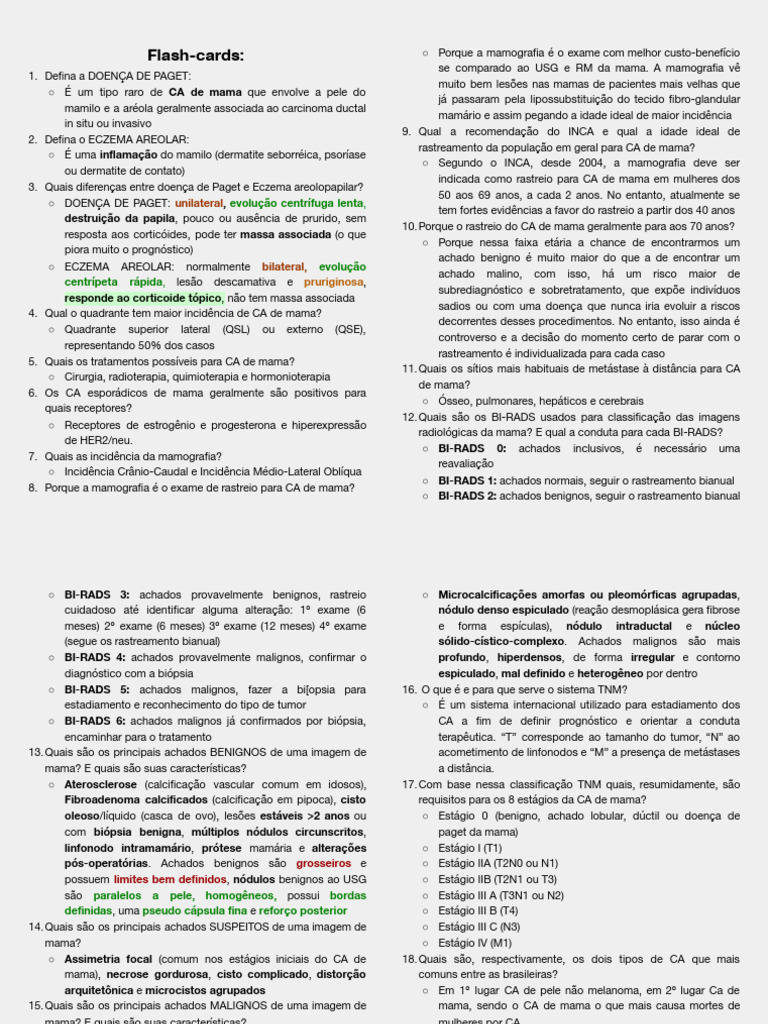 Câncer de Mama - Resumo | PDF