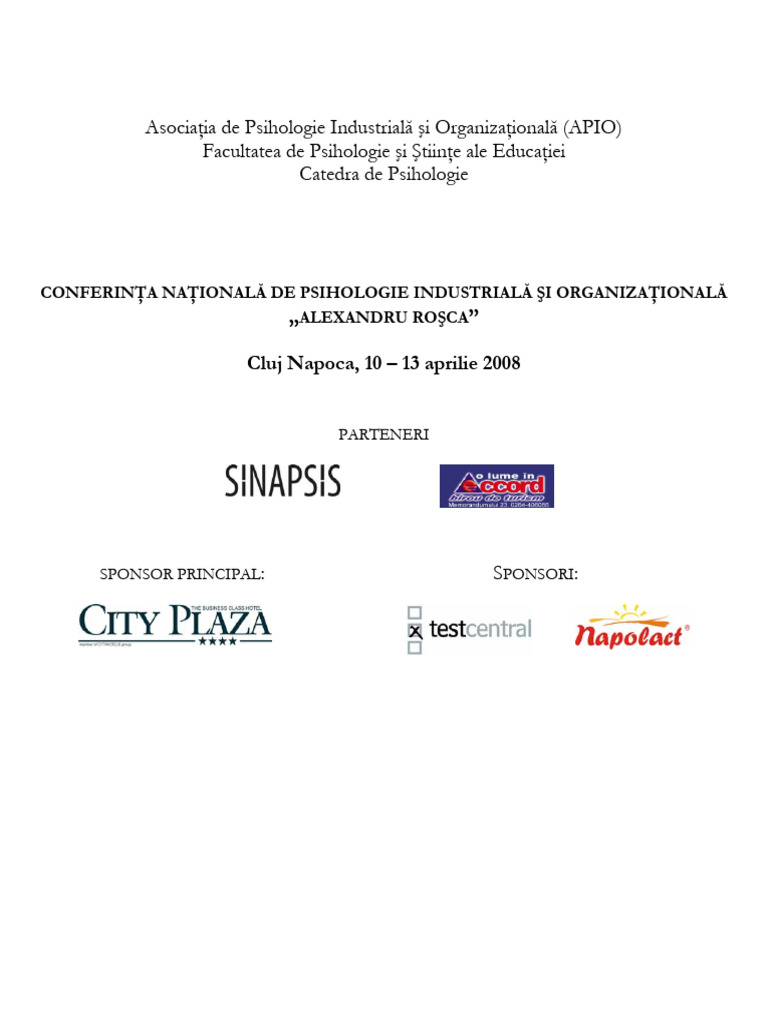 Brosura APIO2008 ClujNapoca | PDF