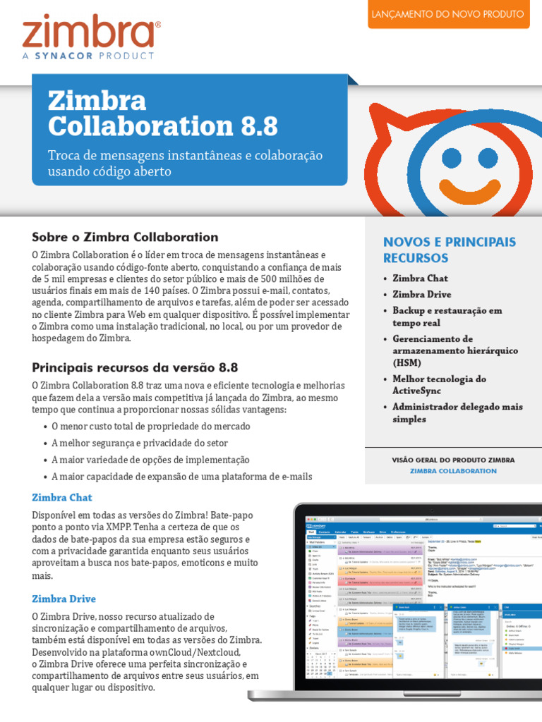 Zimbra Collaboration 8.8 Datasheet-PT | PDF | Computadores