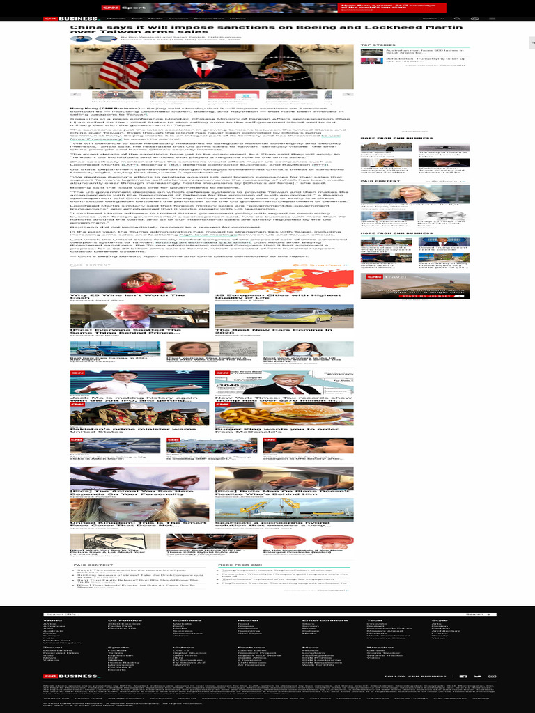 Boeing and Lockheed Martin | PDF | Cnn | Taiwan