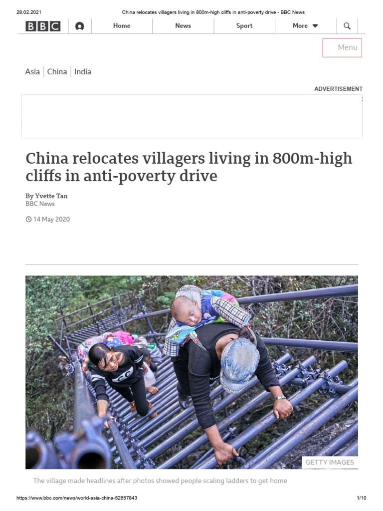 China Relocates Villagers Living in 800m-High Cliffs in Anti-Poverty ...