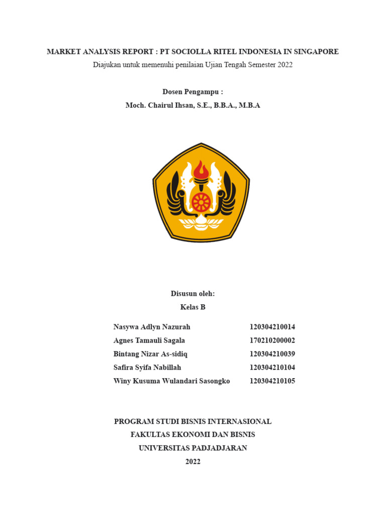 Market Analysis Report Pt Sociolla Ritel Indonesia In Singapore Pdf