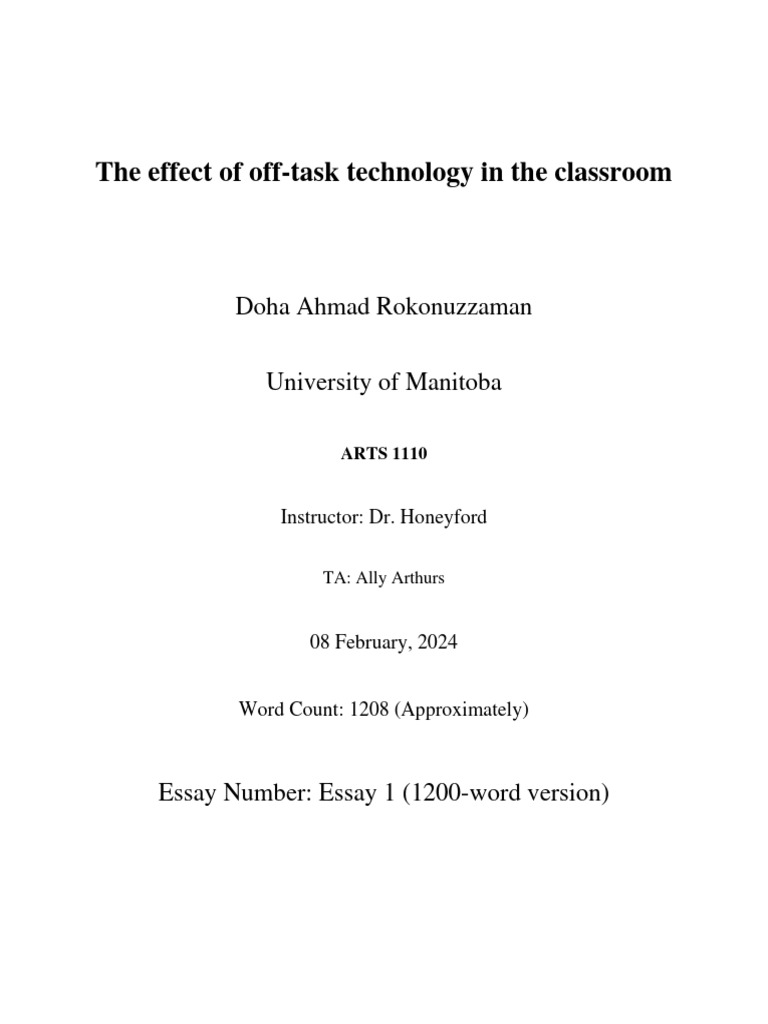 The Effect of Off-Task Technology in The Classroom | PDF | Classroom ...