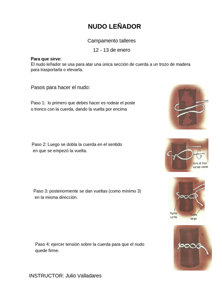 Cómo hacer un nudo leñador | PDF | Arte | Historia