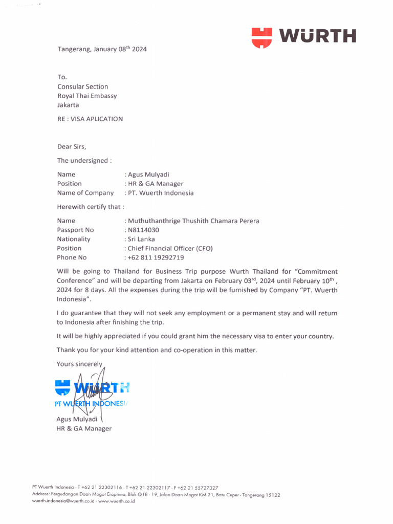 Warranty Letter of Employment | PDF