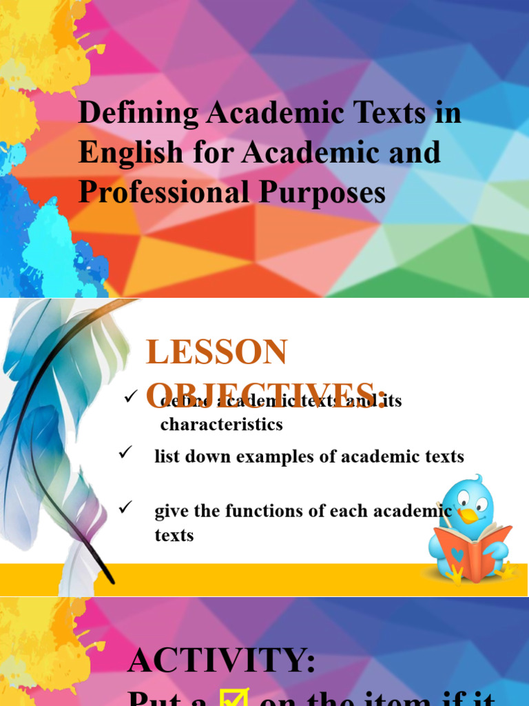 Academic Texts and Examples | PDF | Language Arts & Discipline